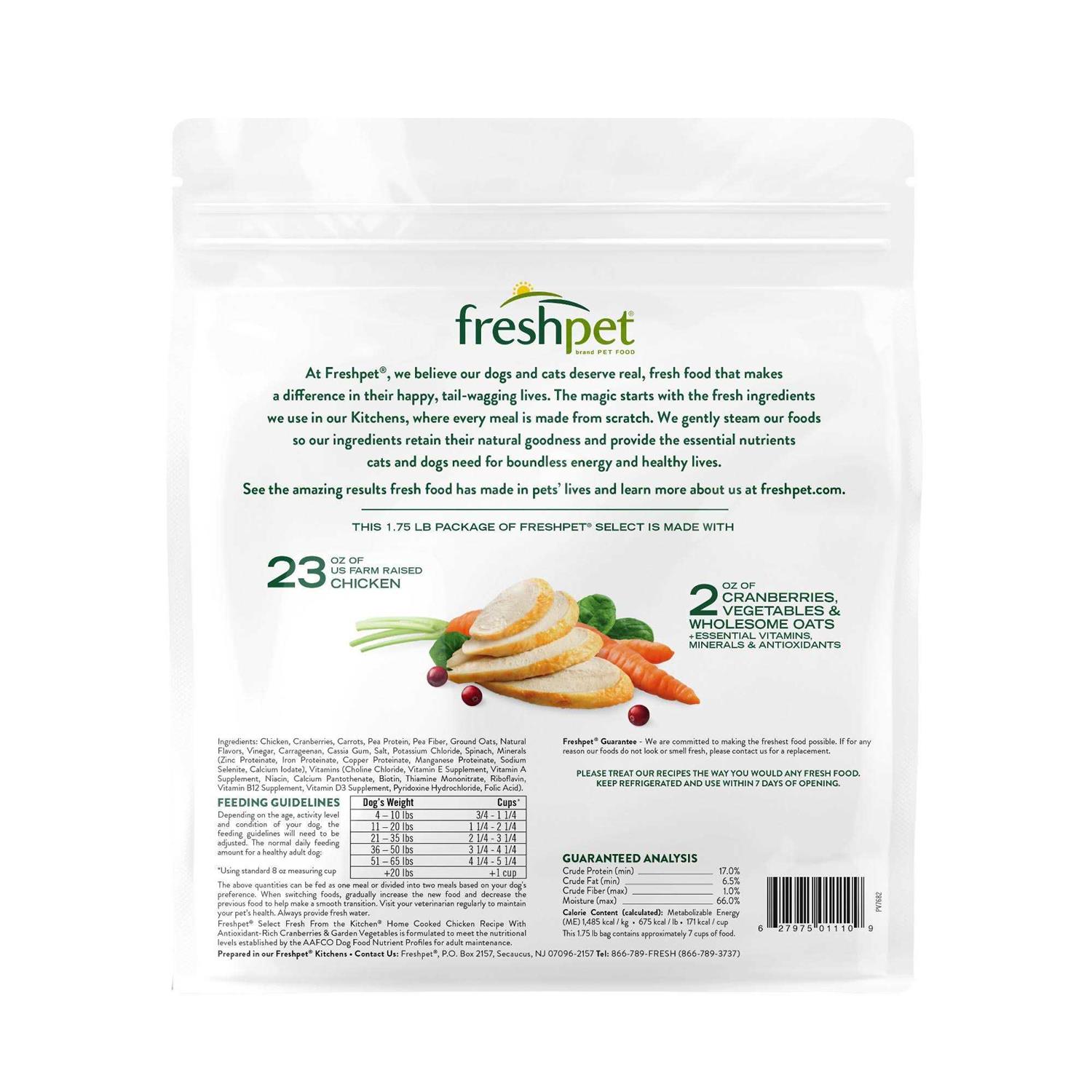 Freshpet Fresh from the Kitchen Select Home Cooked Chicken Recipe Dog ...