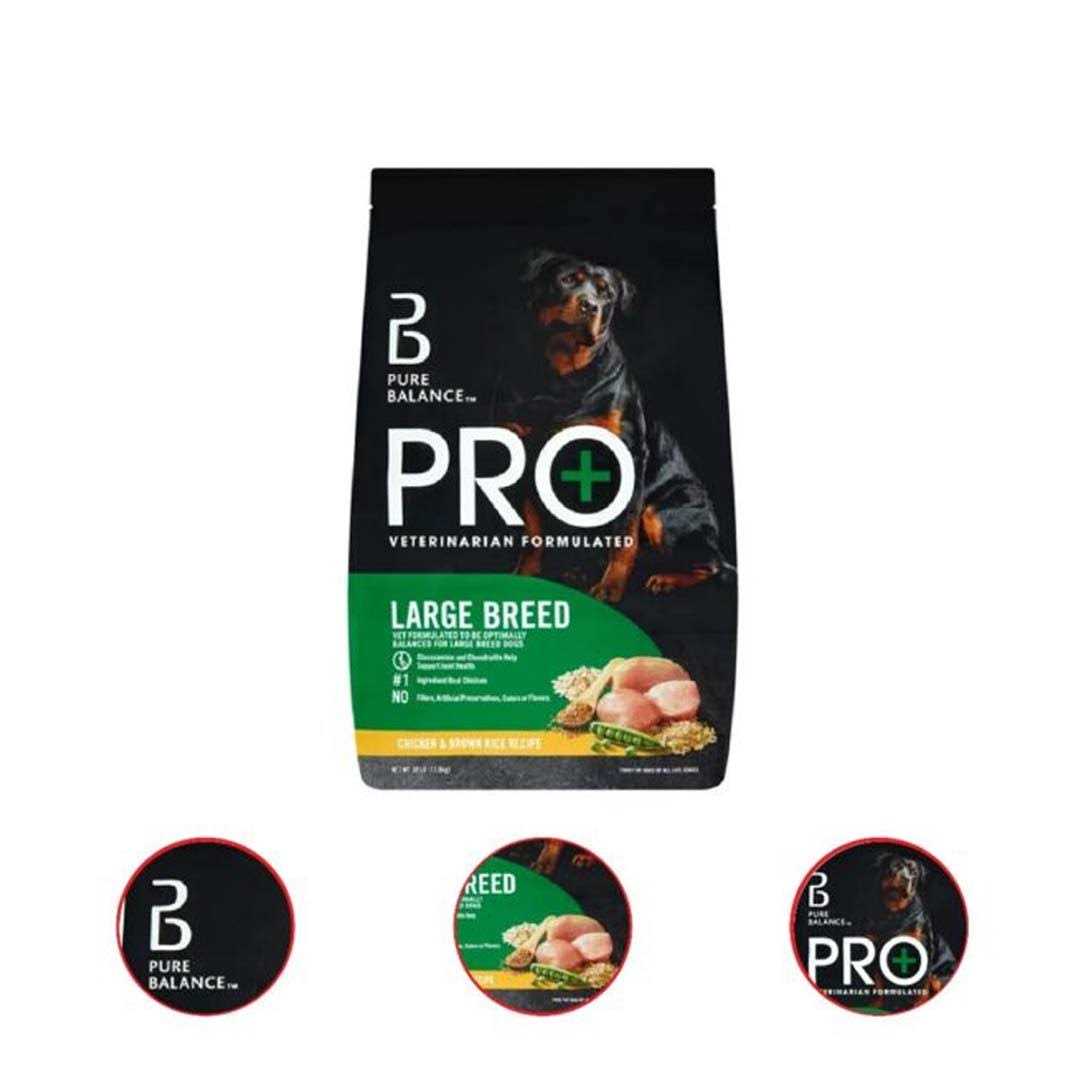 Pure Balance Pro+ Large Breed Chicken & Brown Rice Recipe Dry Dog Food ...