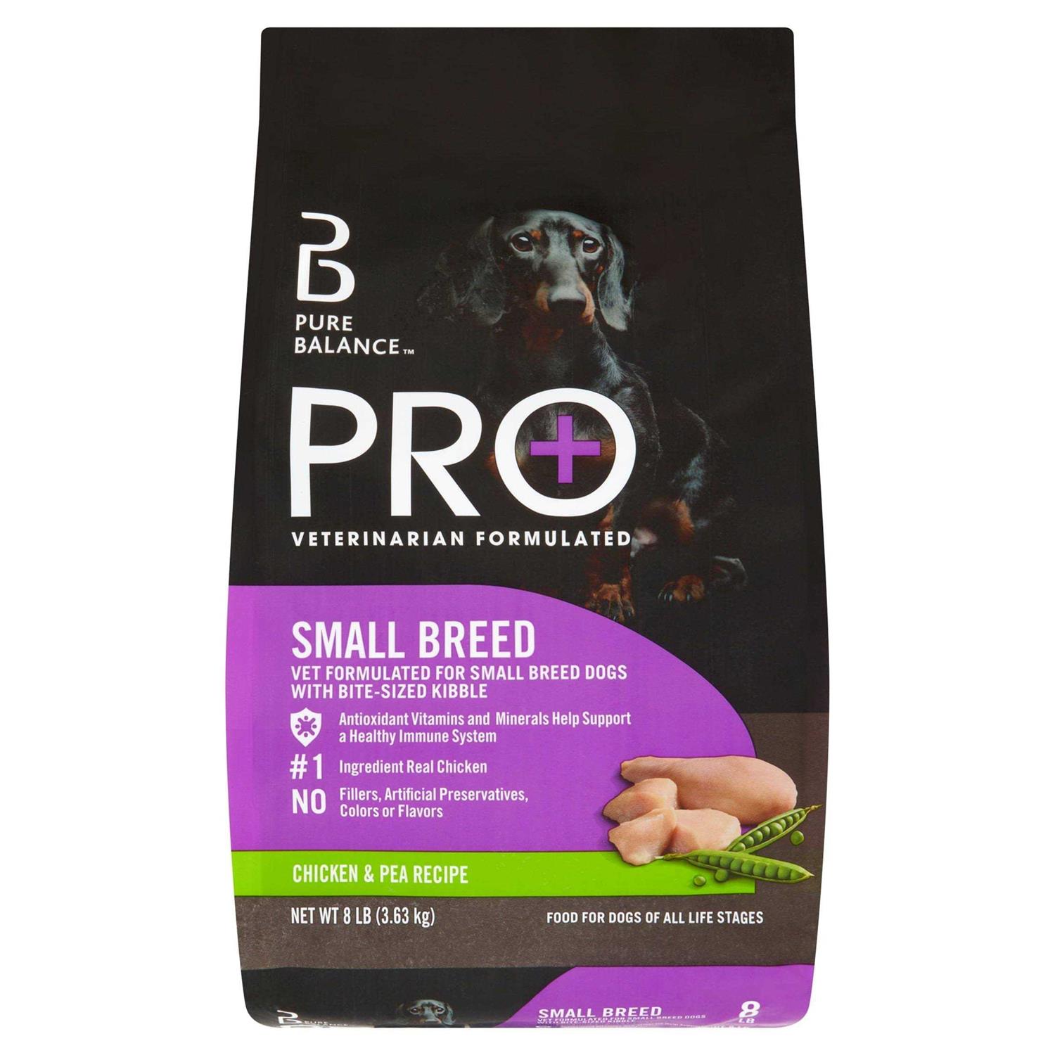 Pure Balance Pro+ Small Breed Chicken & Pea Recipe Dry Dog Food - Pet ...