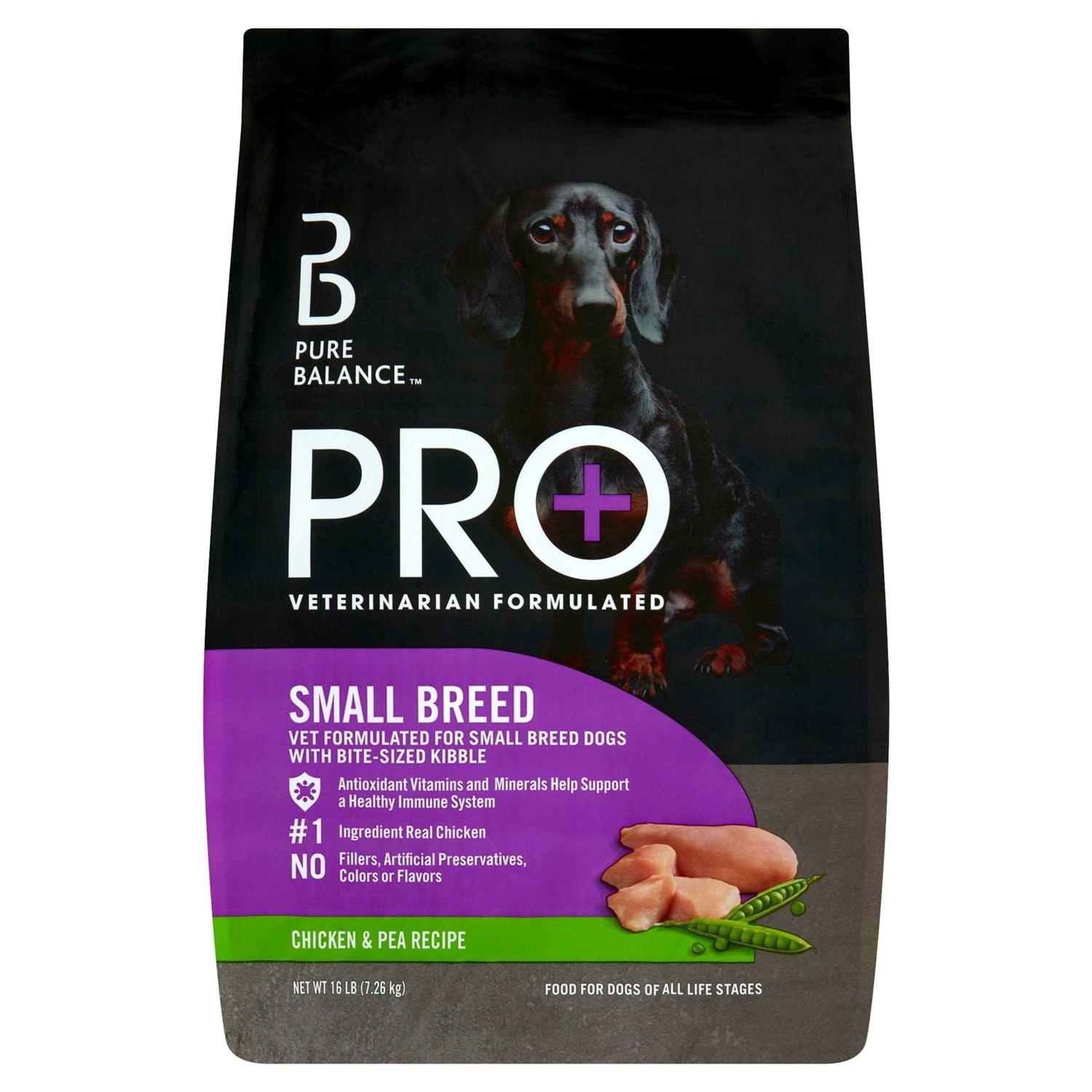 Pure Balance Pro+ Small Breed Chicken & Pea Recipe Dry Dog Food - Pet ...