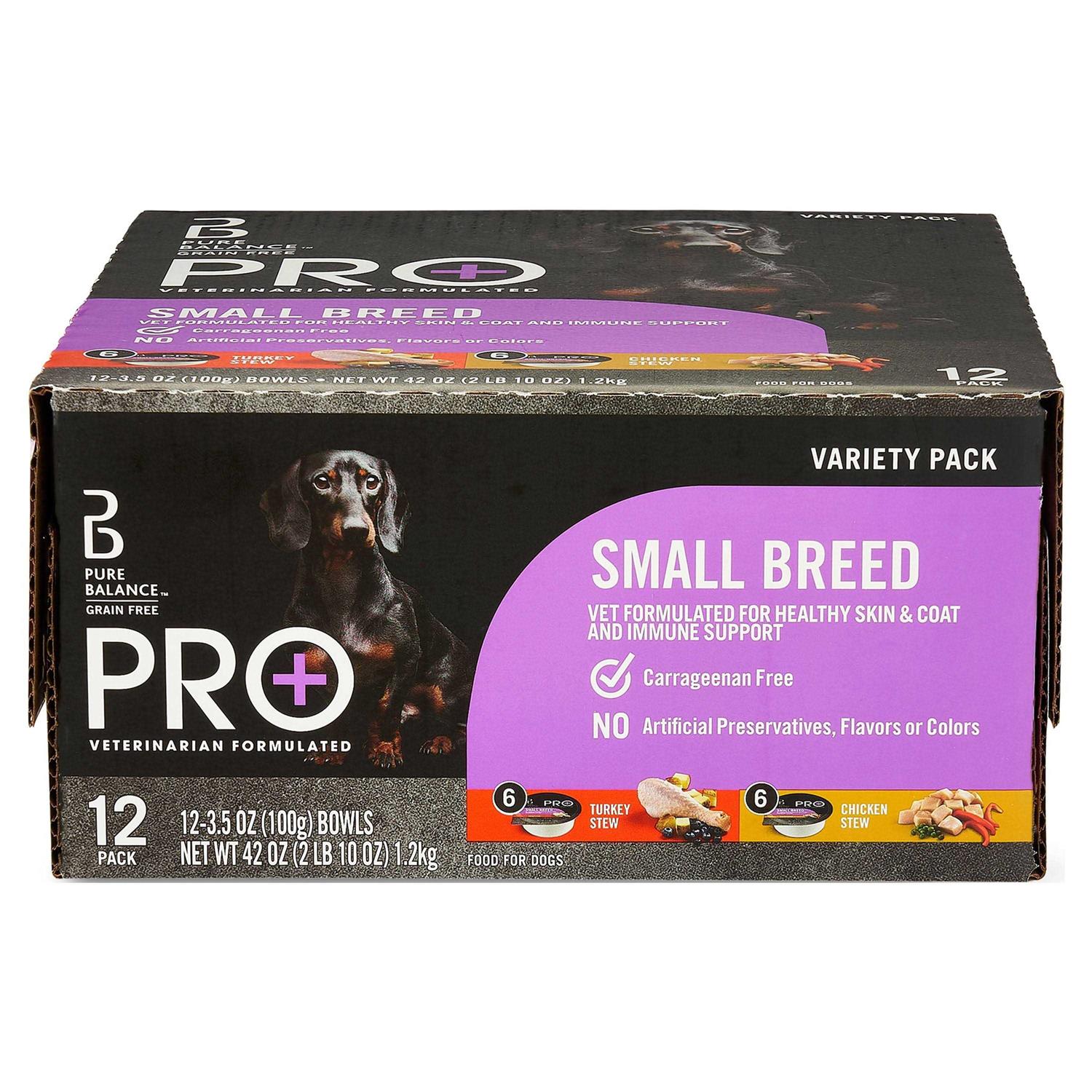 Pure Balance Pro+ Small Breed Turkey and Chicken Stew Variety Pack Wet ...