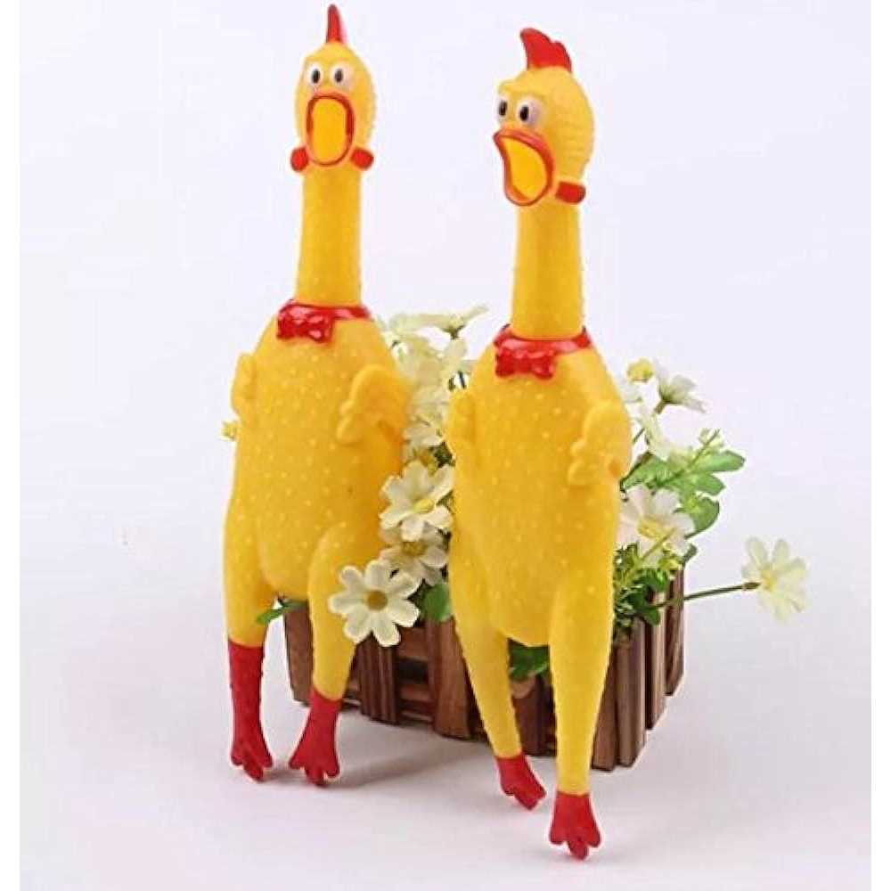 Keklle 2 Pack Large Screaming Chicken Toy Rubber Squawking Chicken 12 ...