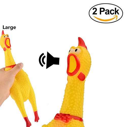 Keklle 2 Pack Large Screaming Chicken Toy Rubber Squawking Chicken 12 ...
